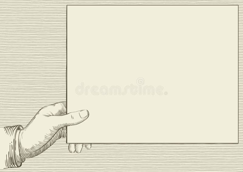 Human hand holding a page stock vector. Illustration of vector - 49709438