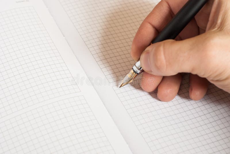 Human Hand Holding Pen and Writing Something in Notebook Stock Image ...