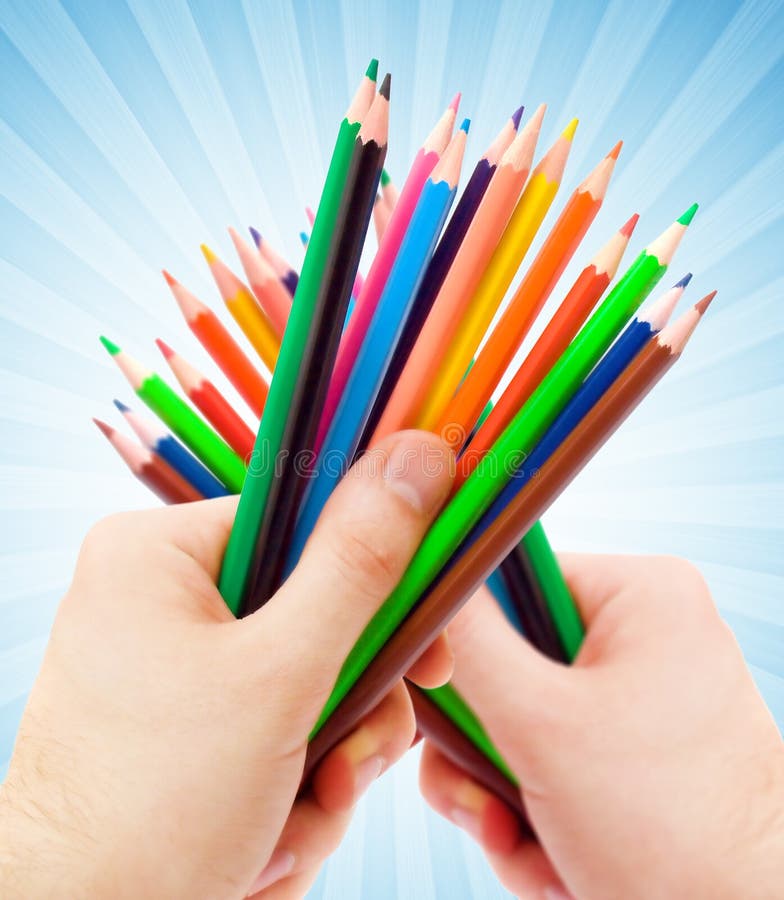 Human Hand Holding Pencils Picture. Image: 4786401