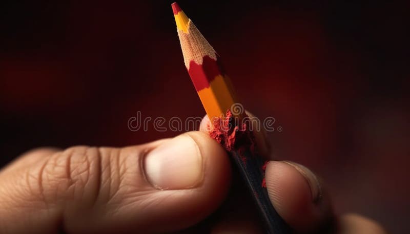 Human Hand Holding Sharp Pencil for Drawing Generated by AI Stock ...