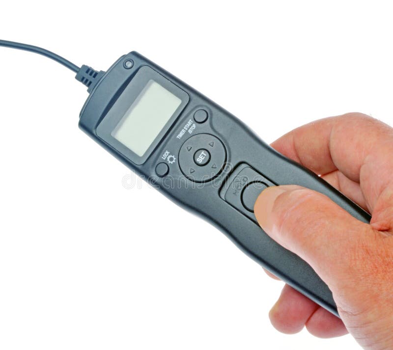 Human Hand Holding Shutter Switch for DSLR Camera Stock Photo - Image ...