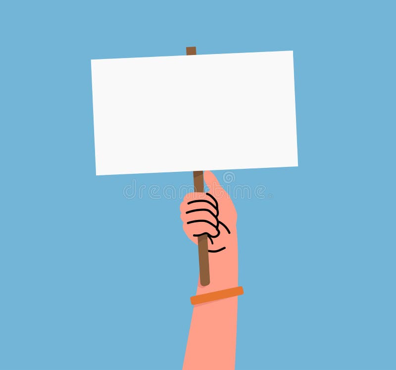 Human Hand Holding Sign Banner Stock Vector - Illustration of message ...
