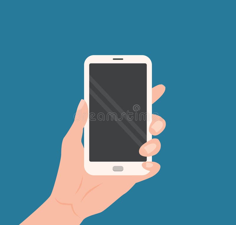 Human Hand Holding Smartphone with Empty Screen Stock Vector ...