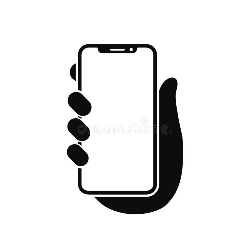 Human Hand Holding Smartphone Icon. Phone Holding Flat Icon Sign. Phone ...