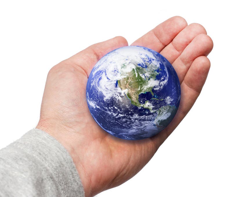 Human Hand Holding the World in Hand Stock Image - Image of conceptual ...