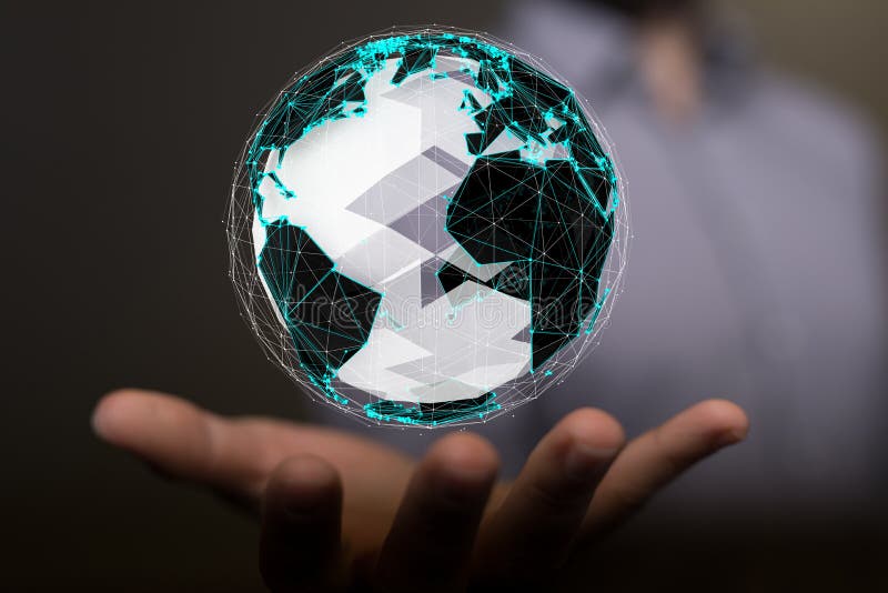 A Human Hand Holding the World in Hands Stock Image - Image of ...