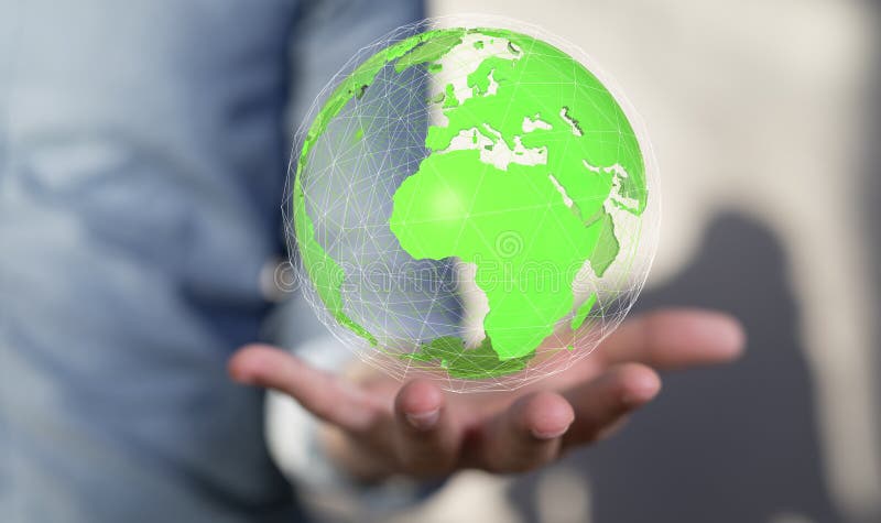 A Human Hand Holding the World in Hands Stock Photo - Image of ...