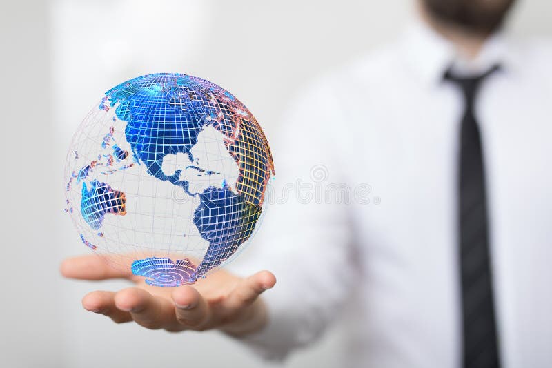 A Human Hand Holding the World in Hands Stock Image - Image of ...