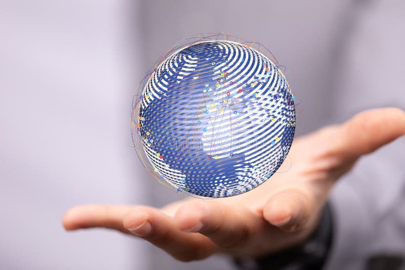 A Human Hand Holding the World in Hands Stock Image - Image of land ...