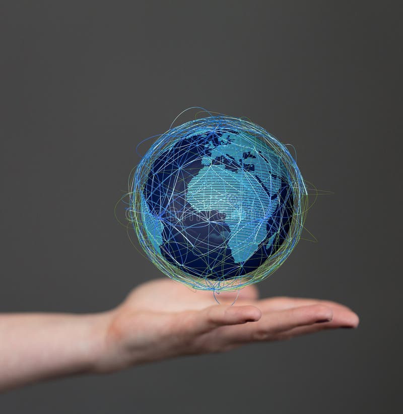A Human Hand Holding the World in Hands Stock Photo - Image of business ...