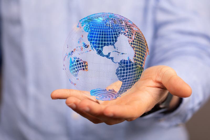 A Human Hand Holding the World in Hands Stock Photo - Image of earth ...