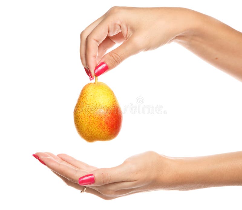 Human Hand Holding Yellow Pear Stock Image - Image of produce, pear ...