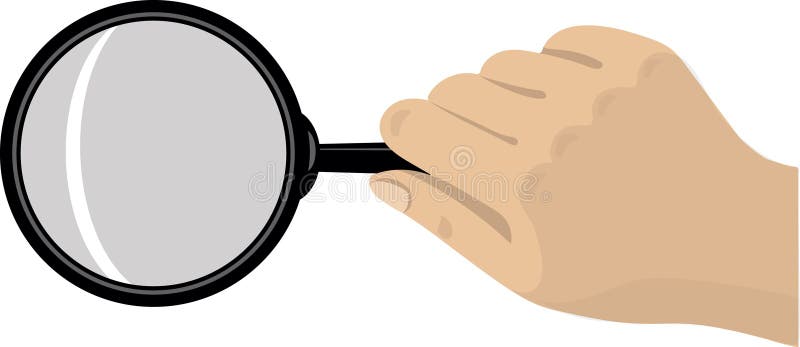 The Human Hand Holds a Magnifying Glass Horizontally. Magnifier with ...
