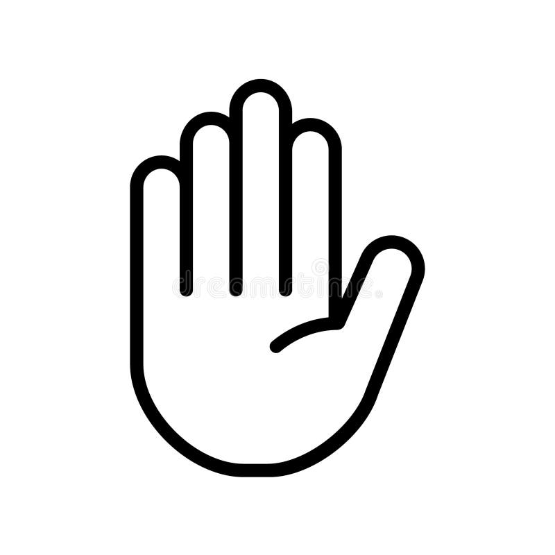 Human Hand Icon in Linear Style. Vector. Stock Vector - Illustration of ...