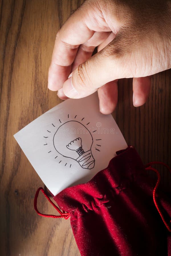 Human Hand with Idea in Sack Stock Image - Image of concept, wood: 39711027
