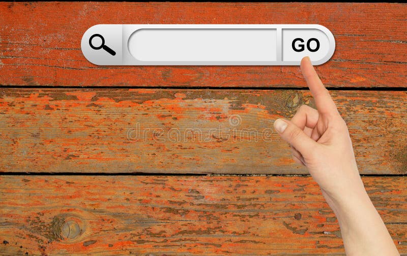 Human Hand Indicates the Search Bar in Browser Stock Image - Image of ...