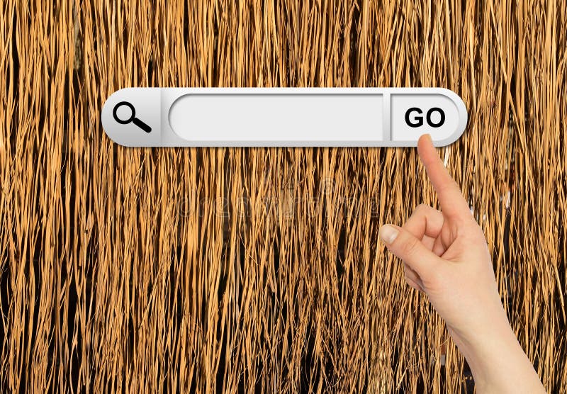Human Hand Indicates the Search Bar in Browser Stock Photo - Image of ...