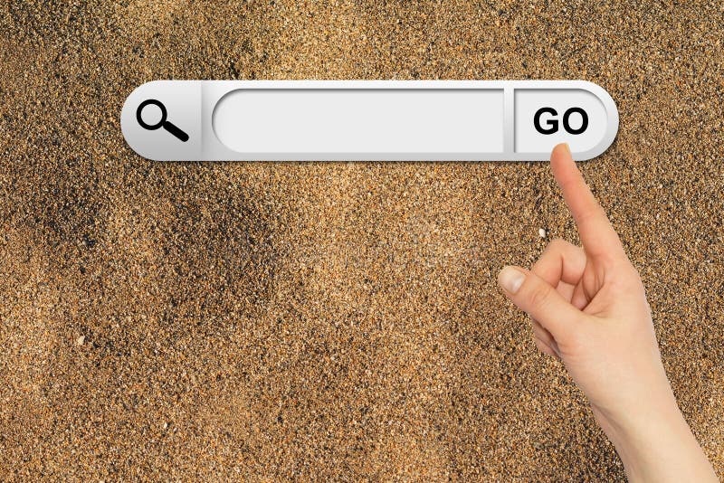 Human Hand Indicates the Search Bar in Browser Stock Photo - Image of ...