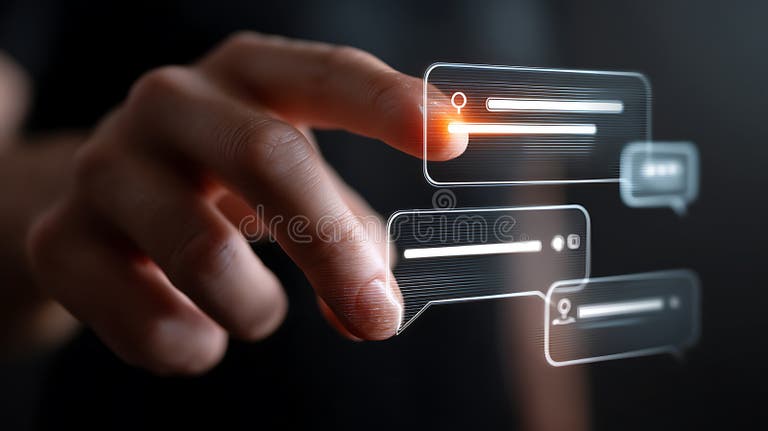 Human Hand Interacting with Holographic Communication Interfaces ...