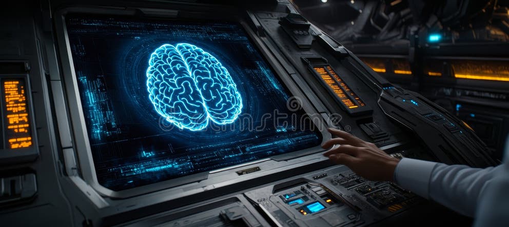 Human Hand Interacts with Holographic Brain Interface Exploring the ...