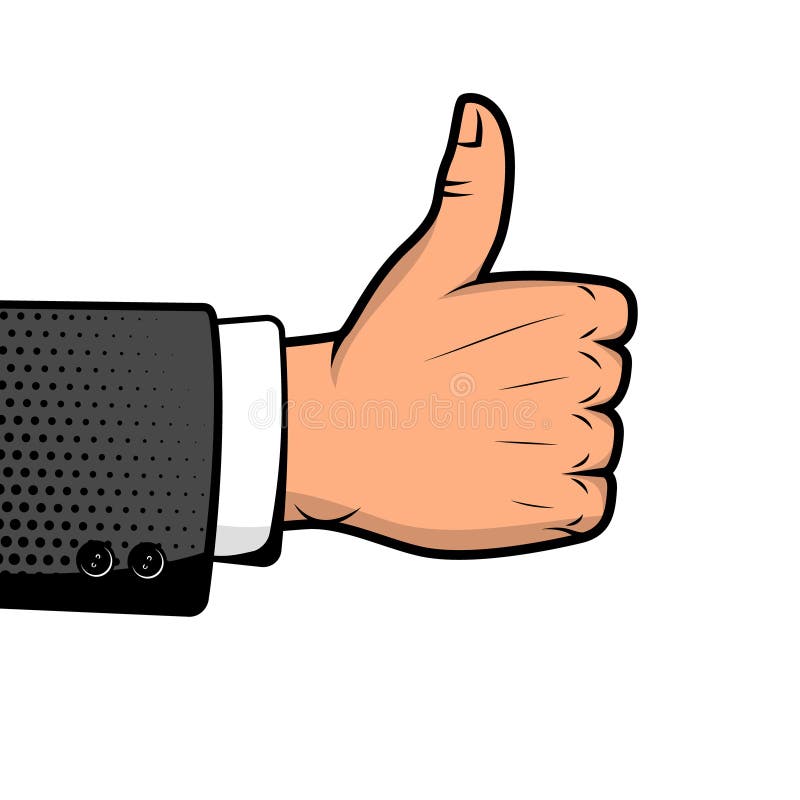 Human Hand with Like Sign. Seal of Approval Stock Vector - Illustration ...