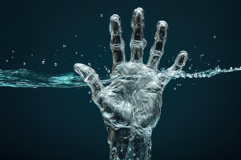 Human Hand Made by Water Splash Stock Photo - Image of clear, fresh ...