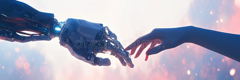 Human Hand Meets Cyberman Android Hand, Comparison of Artificial ...
