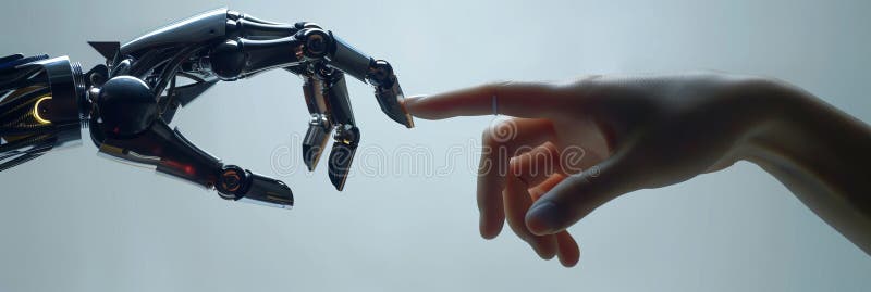 Human Hand Meets Cyberman Android Hand, Comparison of Artificial ...