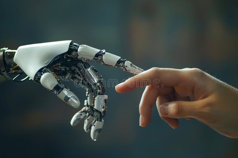 Human Hand Meets Cyberman Android Hand, Comparison of Artificial ...