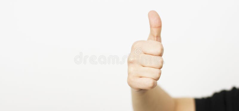 Human Hand Ok or Like Sign on White Background Selective Focus Stock ...