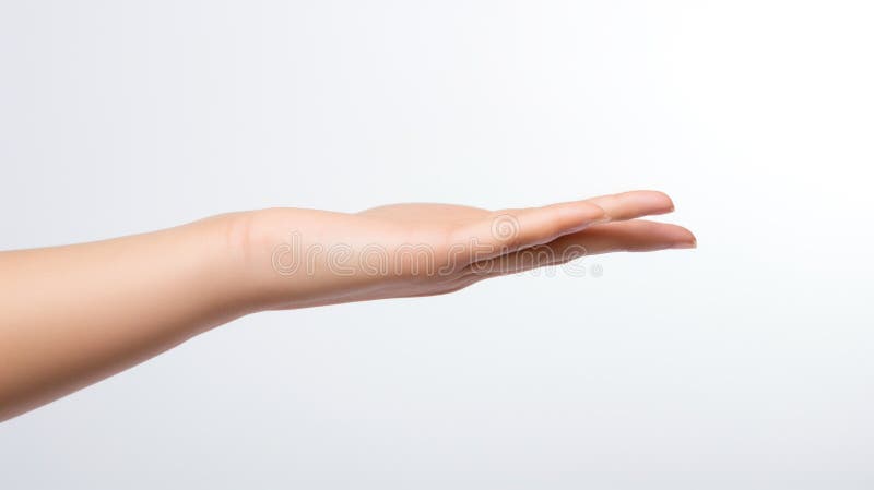 Outstretched Hand with Palm Up on White Background Stock Illustration ...