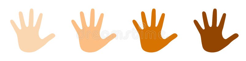 Human Hand Palm Icon of Different Races Stock Vector - Illustration of ...