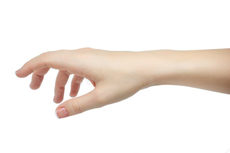 Human Hand Picking Gesture Isolate White Background Clipping Path Stock ...