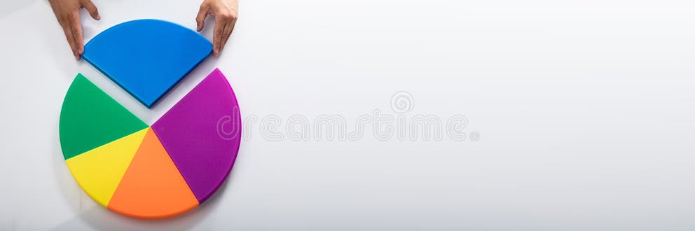 Human Hand Placing Final Piece into Pie Chart Stock Photo - Image of ...