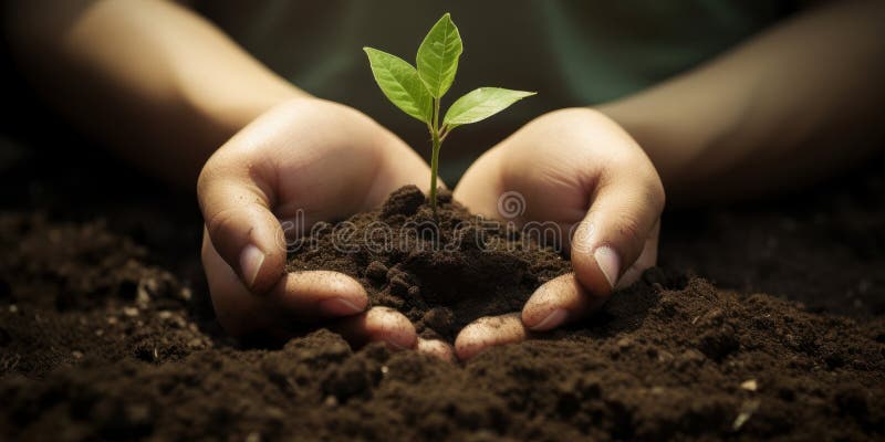 Human Hand Planting a Tree, World Environment Day Concept. Generative ...