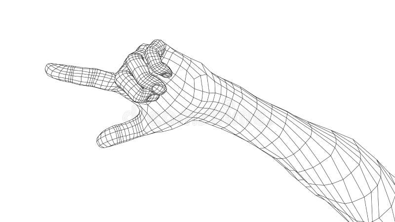 Human Hand Finger Wire Frame Stock Illustrations – 366 Human Hand ...