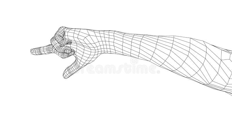 Human Hand Point with Finger Stock Illustration - Illustration of white ...