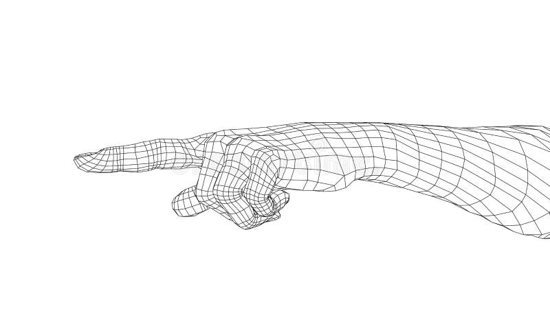 Human Hand Point with Finger Stock Illustration - Illustration of ...
