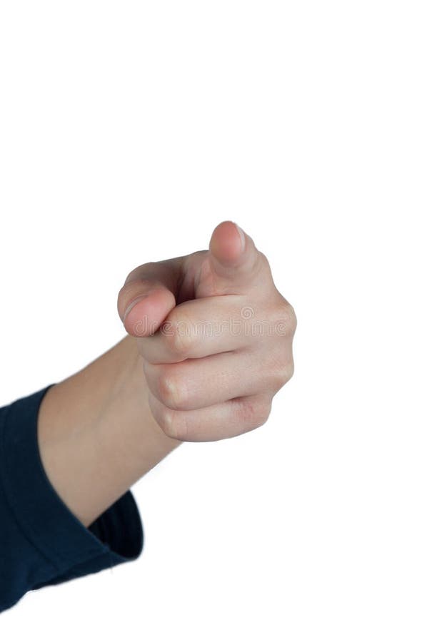 Human Hand Pointing with Finger Towards You. Isolated Stock Image ...