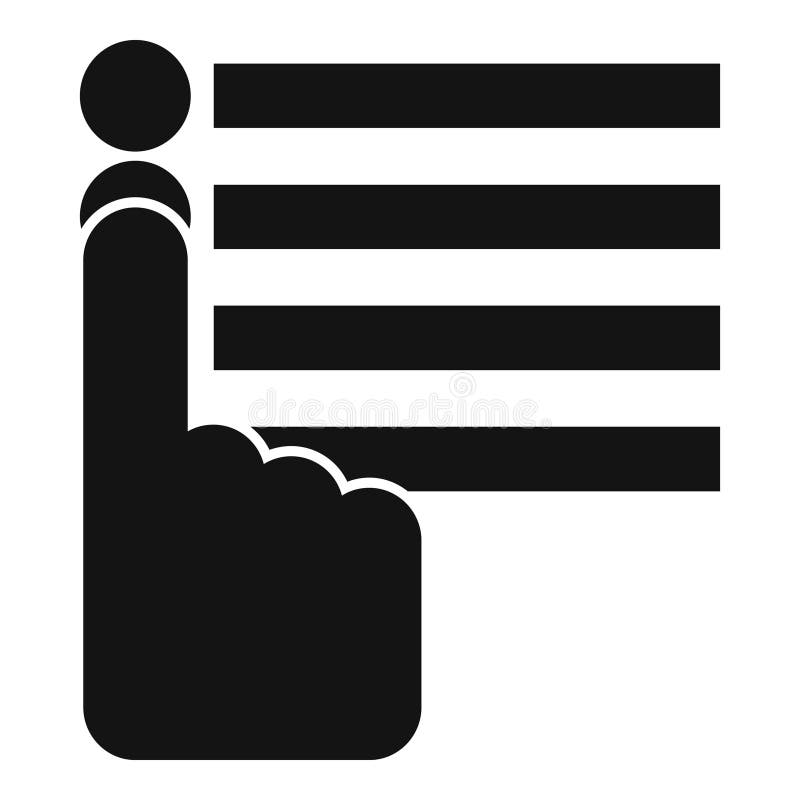 Human Hand Pointing at First Item in a List Icon Stock Vector ...