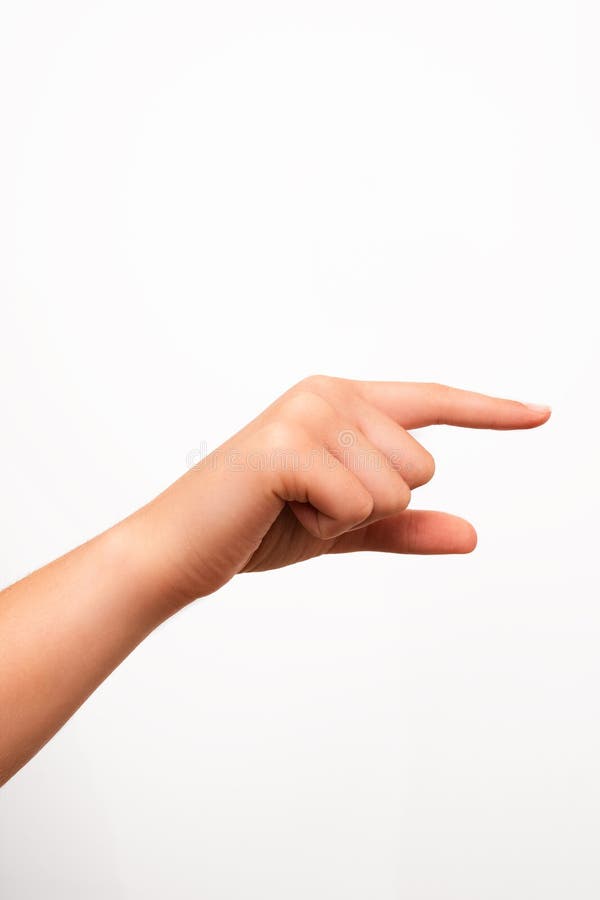 Human Hand Pointing Isolated on White Background Stock Image - Image of ...