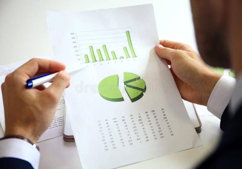 Human Hand Pointing at Paper during Explanation Stock Image - Image of ...