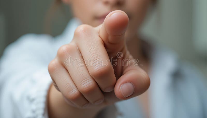 A Human Hand Points with Its Index Finger. Stock Illustration ...