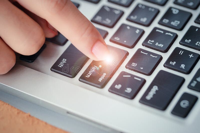 Human Hand Press Enter or Confirm Button on Computer Keyboard Stock ... Human Hand Press Enter or Confirm Button on Computer Keyboard Stock ...