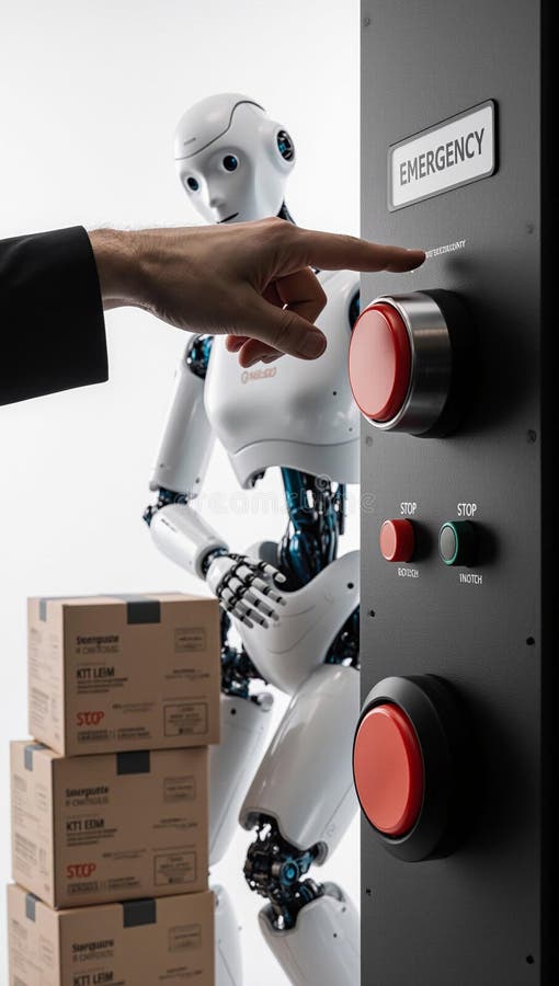 Human Robot Press Button Stock Illustrations – 267 Human Robot Press ...