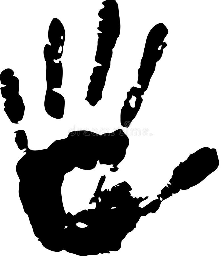 Human Hand Print, Black Graphic Isolated Element, Design Element Stock ...