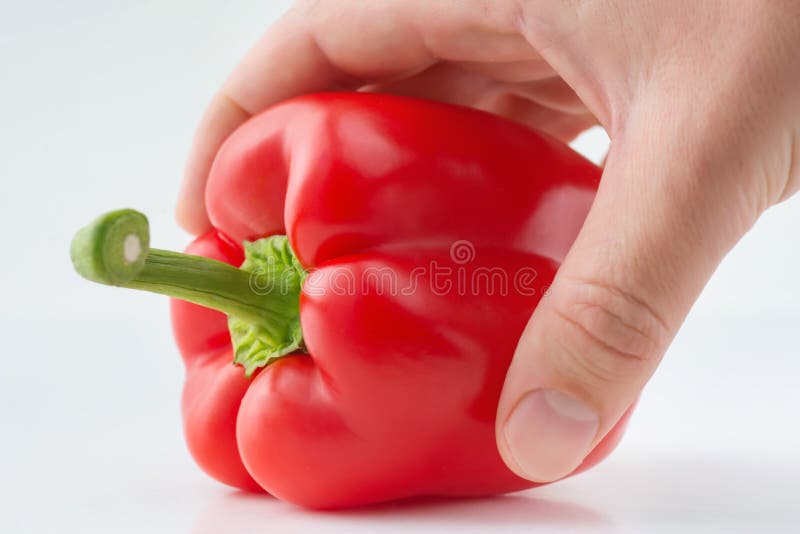 Human Hand Putting Pepper on the Surface Stock Photo - Image of foods ...