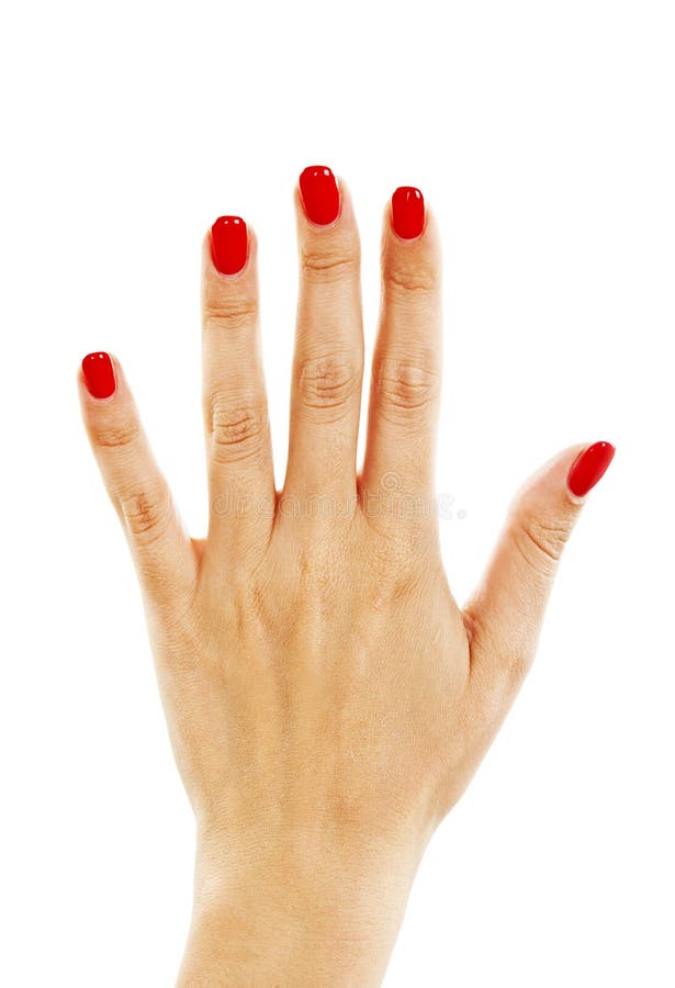 Woman hand with red nails stock image. Image of finger - 2099867