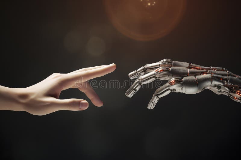 Human-Machine Interaction stock illustration. Illustration of machine ...
