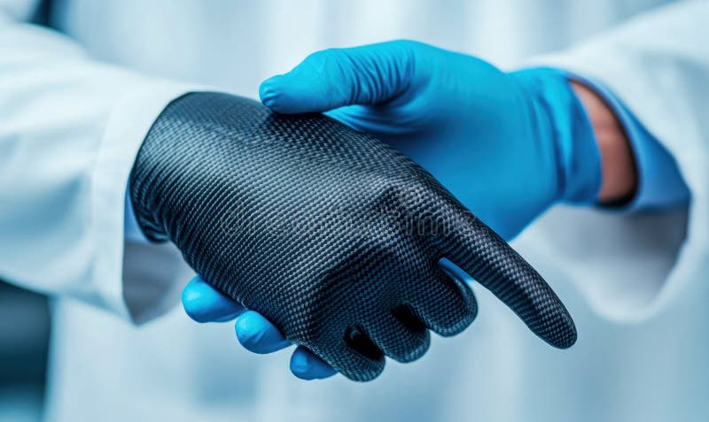 Human Hand Shaking Advanced Bionic Arm in Medical Lab Stock ...